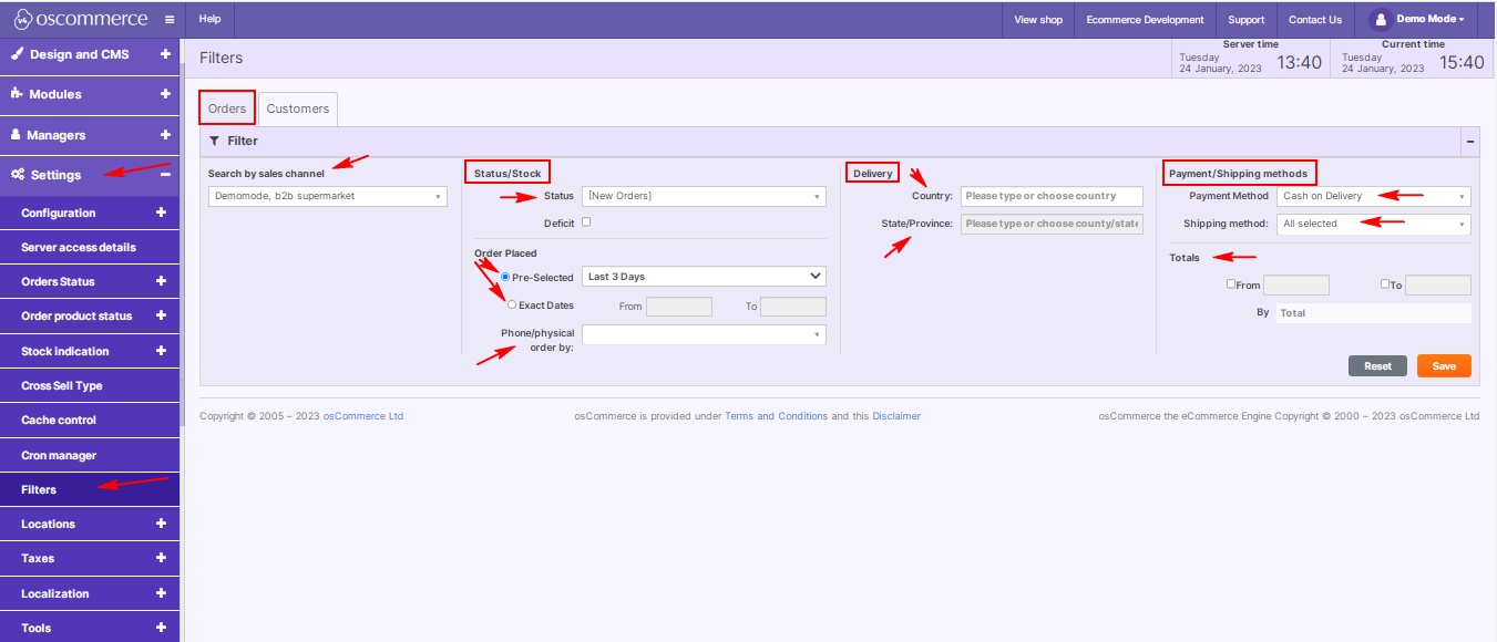 Leading e-commerce and ERP agency UK - Managing Filters
