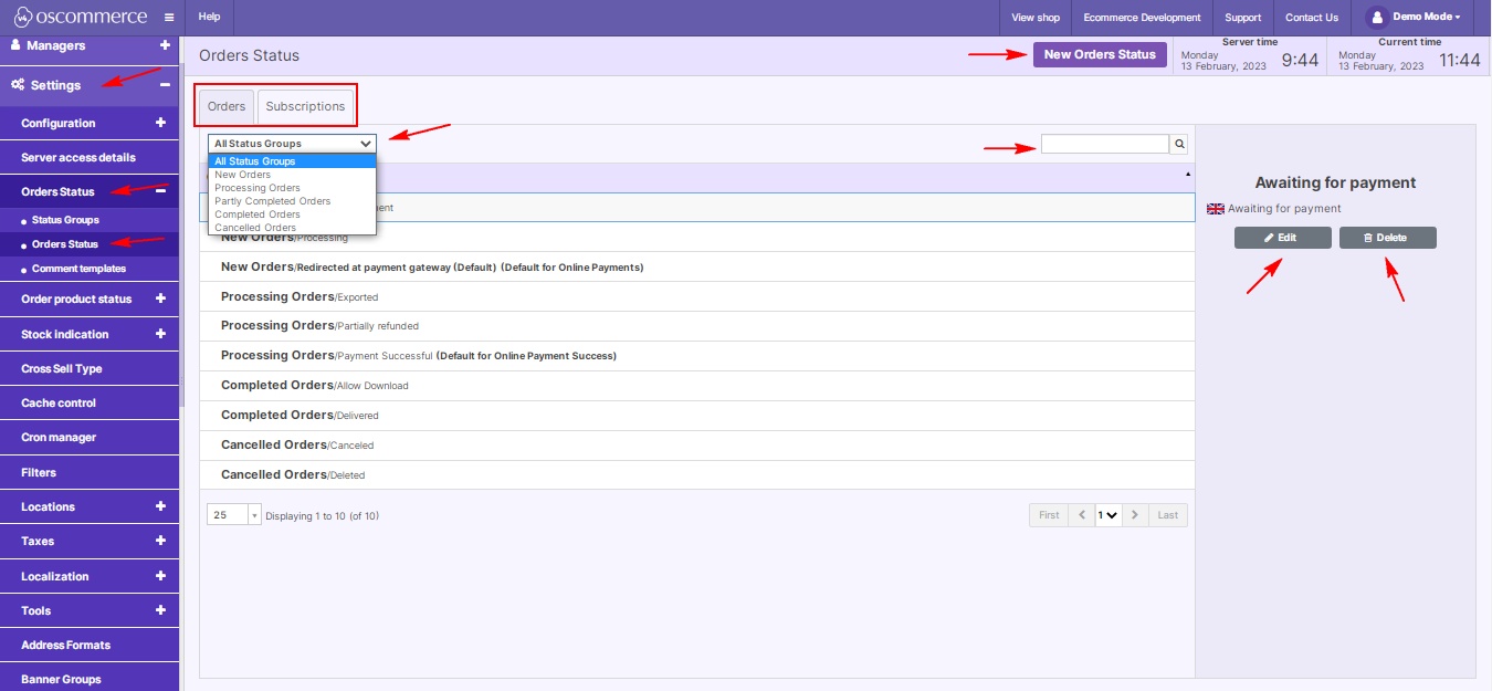 Leading e-commerce and ERP agency UK - Managing Order Statuses