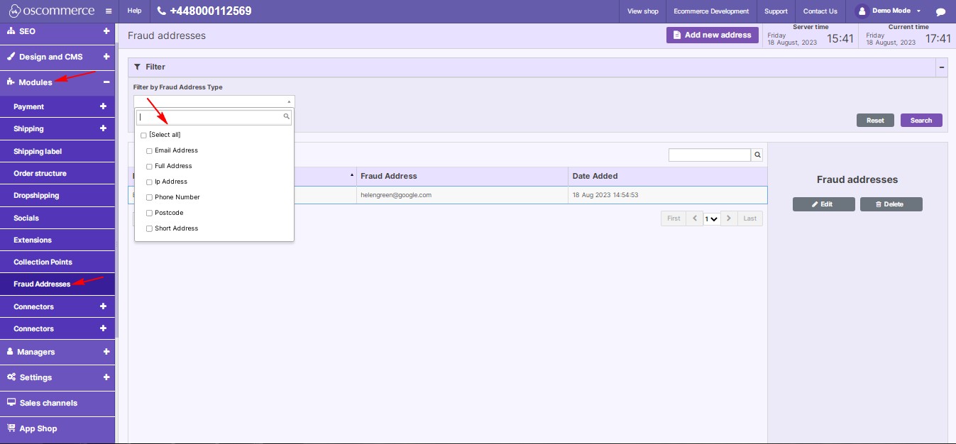 Leading e-commerce and ERP agency UK - Managing Fraud Address Module