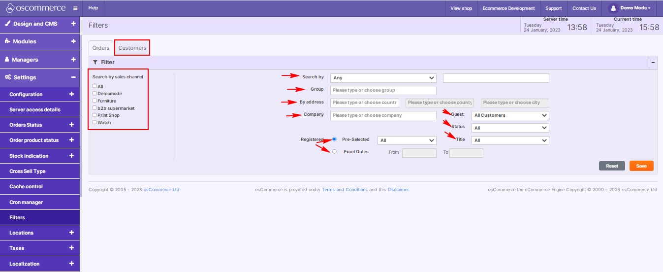 Leading e-commerce and ERP agency UK - Managing Filters