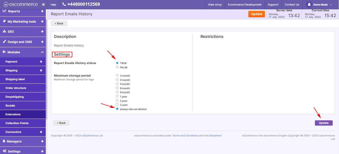 Leading e-commerce and ERP agency UK - Managing Emails History Report