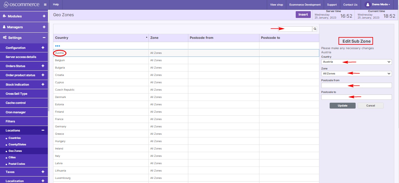 Leading e-commerce and ERP agency UK - Managing Geo Zones