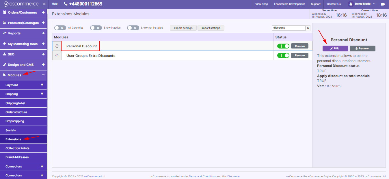 Leading e-commerce and ERP agency UK - Managing Personal Discount Module