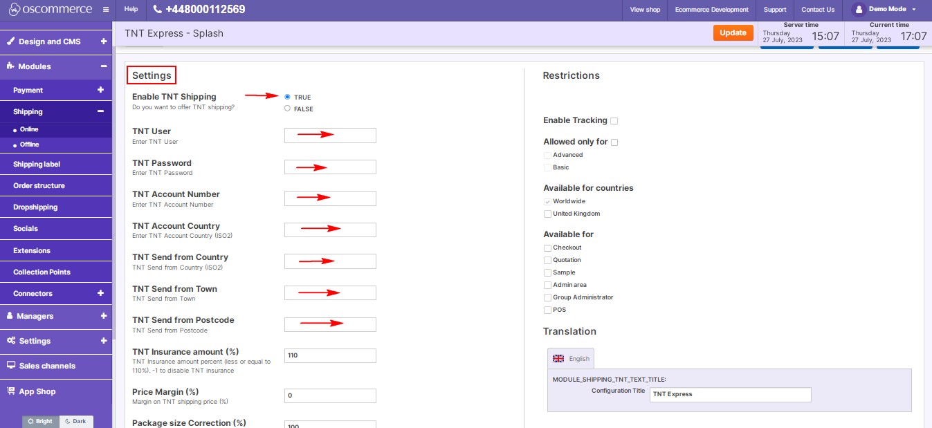 Leading e-commerce and ERP agency UK - Managing TNT Express Shipping