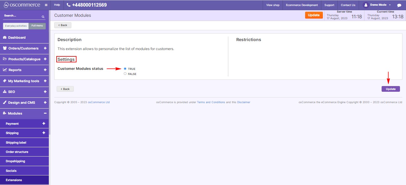 Leading e-commerce and ERP agency UK - Managing Customer Modules Module