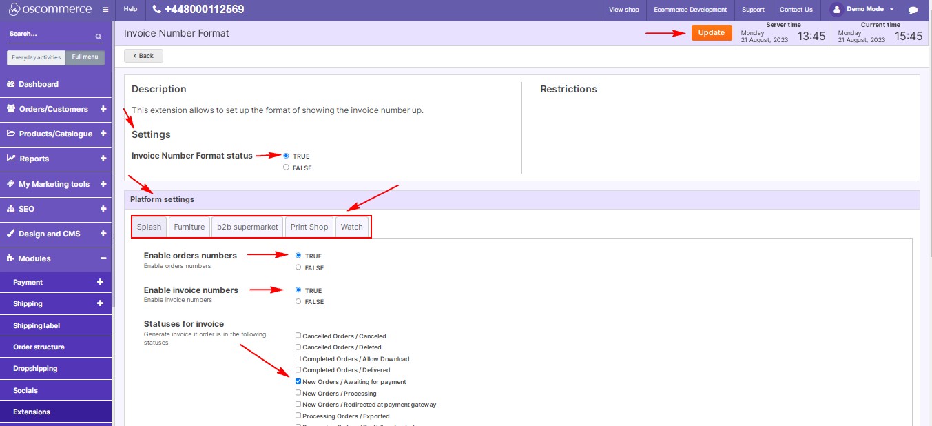Leading e-commerce and ERP agency UK - Managing Invoice Number Format ...