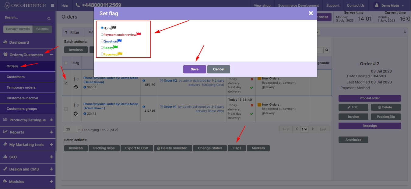Leading e-commerce and ERP agency UK - Managing Order Flags and Markers